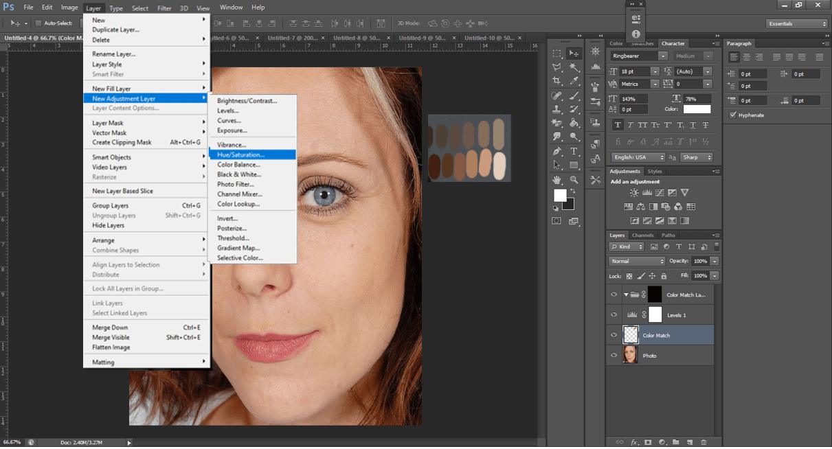 Changing Skin Color In Photoshop | Cut Out Image